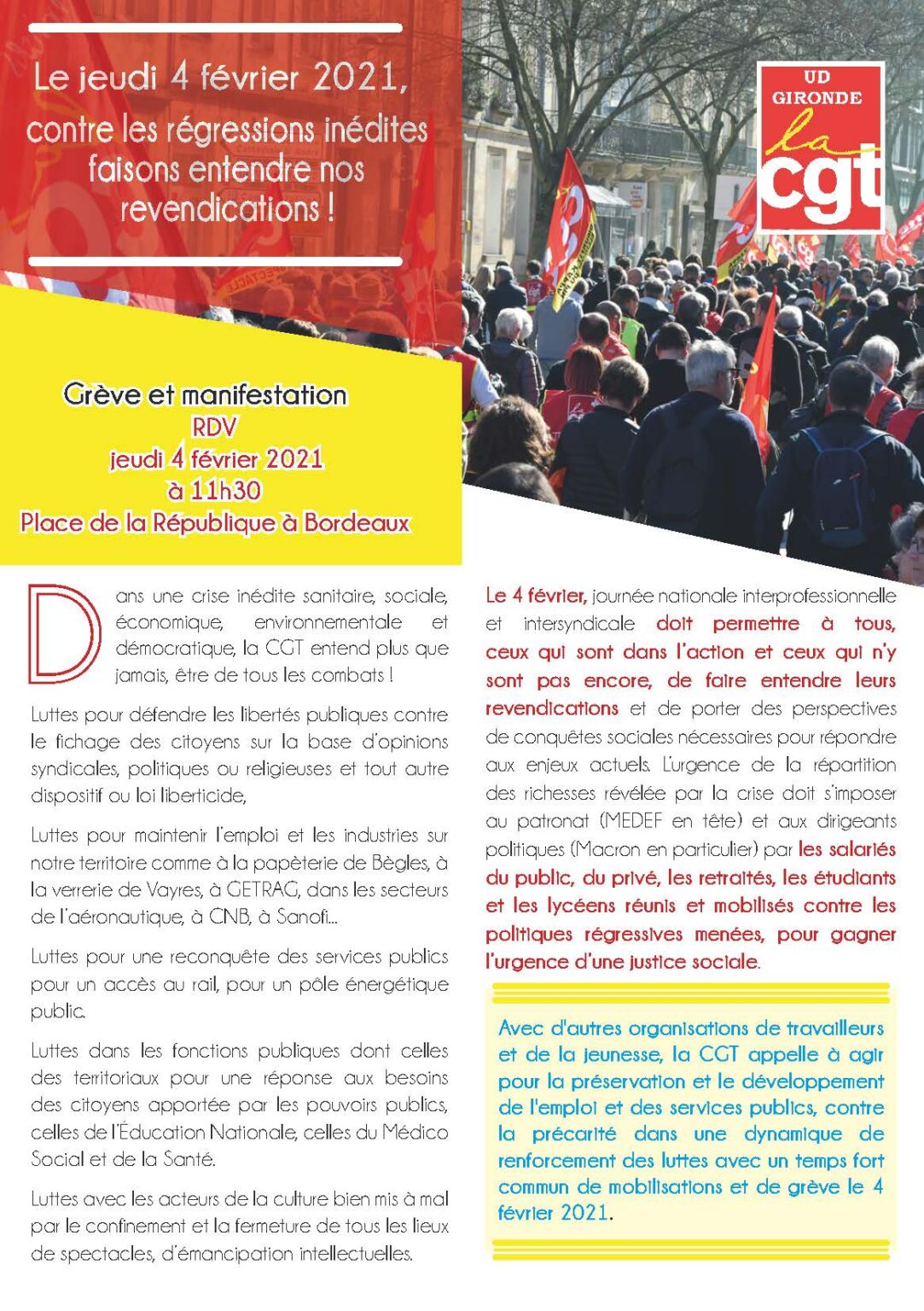 4 février : Contre les régressions inédites faisons entendre nos ...